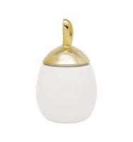 China Latest Easter Rabbit Cookie Sugar Coffee Ceramic Storage Canister With 3D Golden Electroplated Lid for sale