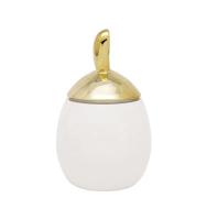 China Latest Easter Rabbit Cookie Sugar Coffee Ceramic Storage Canister With 3D Golden Electroplated Lid for sale