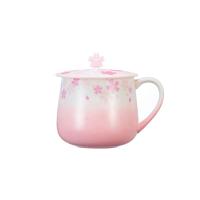 China S&K New Spring Summer Flower Ceramic Custom Coffee Mugs Cups with lid as gift for customization for sale