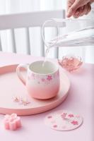 China S&K New Spring Summer Flower Ceramic Custom Coffee Mugs Cups with lid as gift for customization for sale