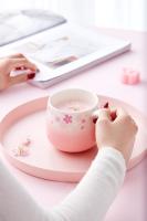China S&K New Spring Summer Flower Ceramic Custom Coffee Mugs Cups with lid as gift for customization for sale