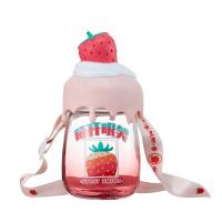 China Strawberry Peach Style Coffee Tea Water Cup Glass Bottles Gift For Women Girls for sale
