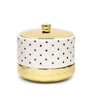 China Modern Airtight Tea Sugar Coffee Food Storage Canister Set With Golden Cover Colorful Ceramic Canisters for sale