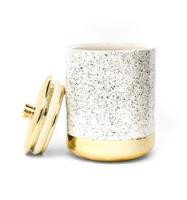 China Modern Airtight Tea Sugar Coffee Food Storage Canister Set With Golden Cover Colorful Ceramic Canisters for sale
