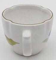 China Ceramic Tea Cup And Saucer Set European Style White Stoneware Ceramic Print Coffee Water Mug Cup for sale