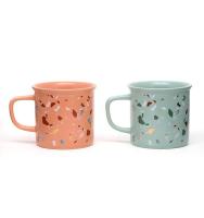China 2020 new marble mosaic ceramic solid color mug with decal on glaze for sale