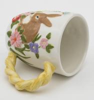China Coffee Mugs For Gardeners Water Cafe Cup Hand Prints Birds 12oz Large Porcelain Mug Ceramic for sale