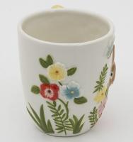 China Coffee Mugs For Gardeners Water Cafe Cup Hand Prints Birds 12oz Large Porcelain Mug Ceramic for sale
