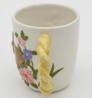 China Coffee Mugs For Gardeners Water Cafe Cup Hand Prints Birds 12oz Large Porcelain Mug Ceramic for sale