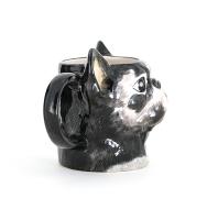China Best Selling cute earthenware 3d black dog shaped Animal Ceramic Mugs Design with 3D handpaint for sale