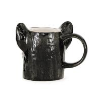 China Best Selling cute earthenware 3d black dog shaped Animal Ceramic Mugs Design with 3D handpaint for sale