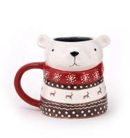 China Santa Coffee Mug Santa Mug Christmas Porcelain Ceramic 3d Mug In Santa Design for sale