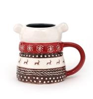 China Santa Coffee Mug Santa Mug Christmas Porcelain Ceramic 3d Mug In Santa Design for sale