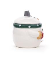 China 3D Snowman Shaped Ceramic Coffee Mugs Christmas Gift With Lid And Handpainting for sale