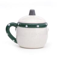 China 3D Snowman Shaped Ceramic Coffee Mugs Christmas Gift With Lid And Handpainting for sale