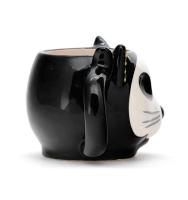 China Best Selling Cute Earthenware 3d Cat Shaped Animal Ceramic Mugs Design With 3D Handpaint for sale