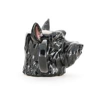 China 3d Animal Mug Cute Earthenware 3d Black Dog Shaped  Design With 3D Handpaint for sale
