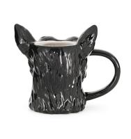 China 3d Animal Mug Cute Earthenware 3d Black Dog Shaped  Design With 3D Handpaint for sale