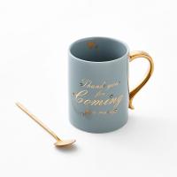 China Wholesale Custom 400ml Pink Gift Cup Sublimation Reusable Coffee Ceramic Mug With Spoon for sale
