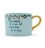 China Lovely Mothers Day Crockery Elegant Design Mom Gift Ceramic Mug Coffee With Gold Handle for sale