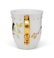 China Ceramic Coffee Mug Porcelain Everyday Mug Gold Handle JING REPUBLIC for sale