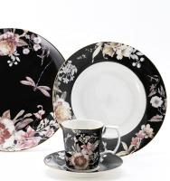 China 9 Inch  Customized Dinnerware Set Porcelain Gold Rim Ceramic Dinner Plates Sets for sale