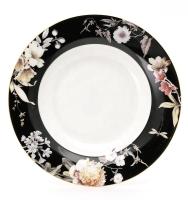 China 9 Inch  Customized Dinnerware Set Porcelain Gold Rim Ceramic Dinner Plates Sets for sale