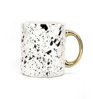 China 16oz Electroplated White Mug With Gold Handle For Everyday Mugs Personality 5 X 3-3/4 X 4-3/8