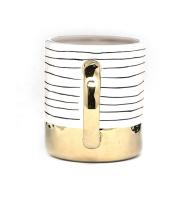 China 16oz Electroplated White Mug With Gold Handle For Everyday Mugs Personality 5 X 3-3/4 X 4-3/8