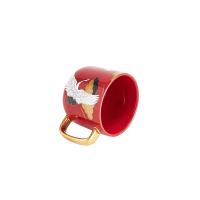 China Ready To Ship In Stock Red Blue Pink Mug Gold Handle Asian Chinese Style Decal Ceramic Mugs With Handpaint Handle For Lover Gift for sale