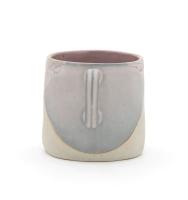 China Ceramic 3D Pink and White Mug Ceramic Coffee Milk Mug with 3d reactive glaze for sale