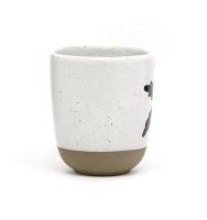 China Ceramic Coffee Cup Handmade Harvest Coffee Mug Stoneware Mugs Gift 3D Silk Print Five Leaves for sale