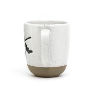 China Ceramic Coffee Cup Handmade Harvest Coffee Mug Stoneware Mugs Gift 3D Silk Print Five Leaves for sale