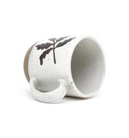China Ceramic Coffee Cup Handmade Harvest Coffee Mug Stoneware Mugs Gift 3D Silk Print Five Leaves for sale