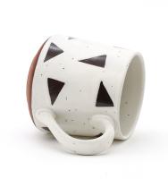 China Ceramic Handmade Cups Unique Geometric Smart Black And White Ceramic Coffee Mug For Gift for sale