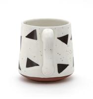 China Ceramic Handmade Cups Unique Geometric Smart Black And White Ceramic Coffee Mug For Gift for sale