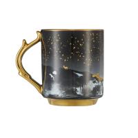China Ready To Ship In Stock Antler Cups Mugs Gold with Logo Sublimation Mug Supplier Ceramic Factory Supply Black Coffee Mugs Personality Food Safet for sale