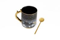 China Ready To Ship In Stock Antler Cups Mugs Gold with Logo Sublimation Mug Supplier Ceramic Factory Supply Black Coffee Mugs Personality Food Safet for sale
