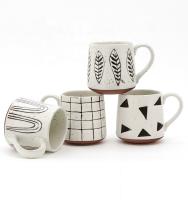 China Ceramic Mesh European American Style White Mugs 5-3/4