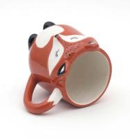 China Customized Handmade 3d Fox Animal Cute Lovely Ceramic Mugs Coffee mug for sale