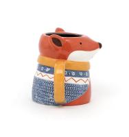 China Wholesale 3D Animal Orange Squirrel Shaped Ceramic Milk Mugs Porcelain Christmas Gift With Handpainting for sale