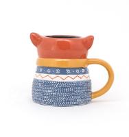 China Wholesale 3D Animal Orange Squirrel Shaped Ceramic Milk Mugs Porcelain Christmas Gift With Handpainting for sale