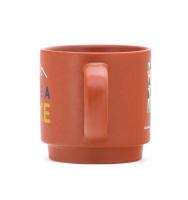 China Eco friendly 12oz stoneware bulk ceramic travel mug blue red with custom decal pattern for gift for sale