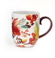China Custom Printed Coffee Mugs Harvest Style Ceramic Mug With 3D Decal In Glaze for sale