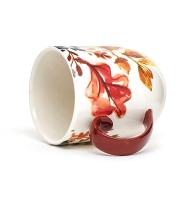 China Custom Printed Coffee Mugs Harvest Style Ceramic Mug With 3D Decal In Glaze for sale