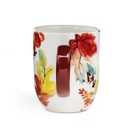 China Custom Printed Coffee Mugs Harvest Style Ceramic Mug With 3D Decal In Glaze for sale