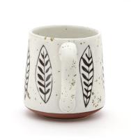 China Unique Geometric Smart Black And White Ceramic Coffee Mug For Gift for sale