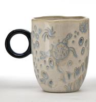China Animal Pattern Decoration Ceramic Mug Cup Cute Handmade Mugs Hand Built Cups for sale