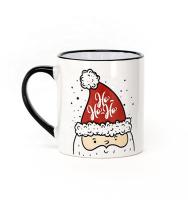 China Travel White Christmas Ceramic Mug For Silk Print Handpaint Bulk Porcelain Christmas Dinnerware for sale