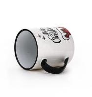 China Travel White Christmas Ceramic Mug For Silk Print Handpaint Bulk Porcelain Christmas Dinnerware for sale